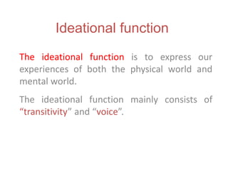 Ideational function | PPTX