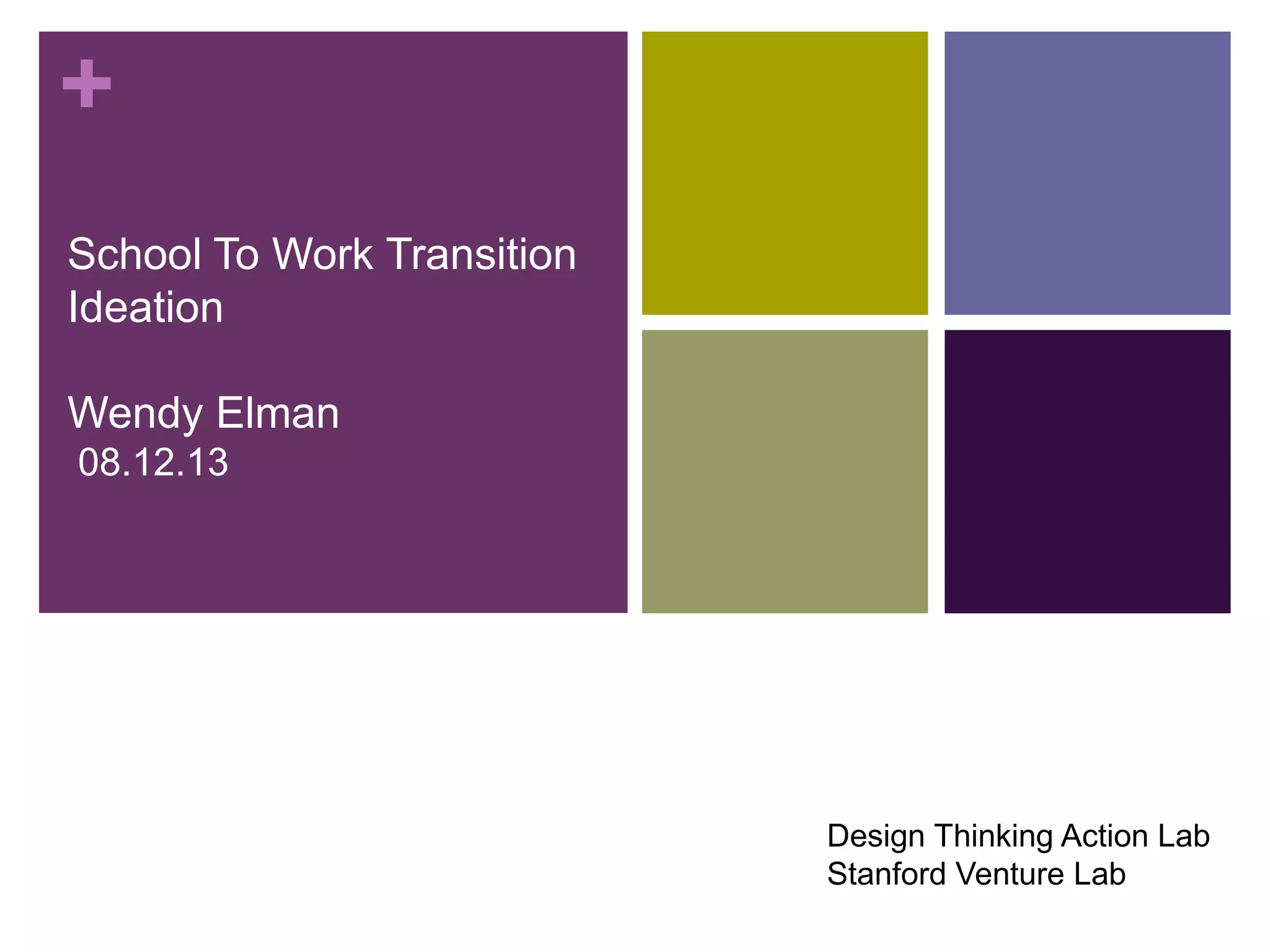 Stanford Design Lab: Ideation by Wendy Elman | PPT