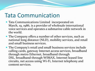Idea vs tata communication | PPT