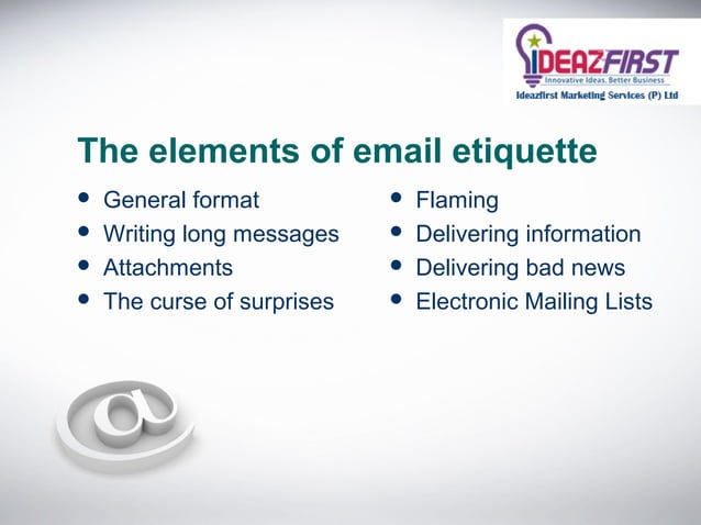 Ideazfirst Training, Email Etiquette | PPT
