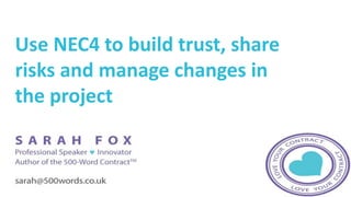 Managing Risks and Changes under NEC4 | PPTX