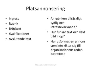 Så lyckas du med din rekrytering - Johan Welander | PDF | Resume Writing and Advice | Job Search