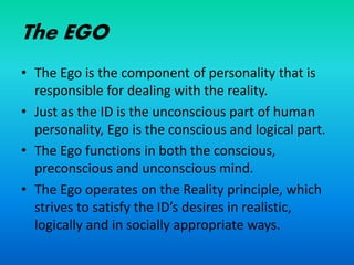 Id,ego and superego (o.b ppt) | PPTX