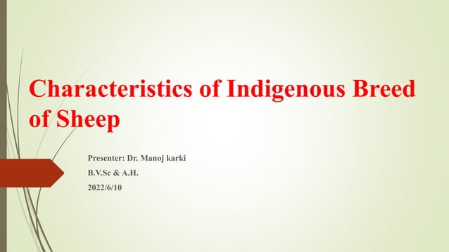 identfy indigenous and exotic breed of sheep.pptx | Dogs | Pets