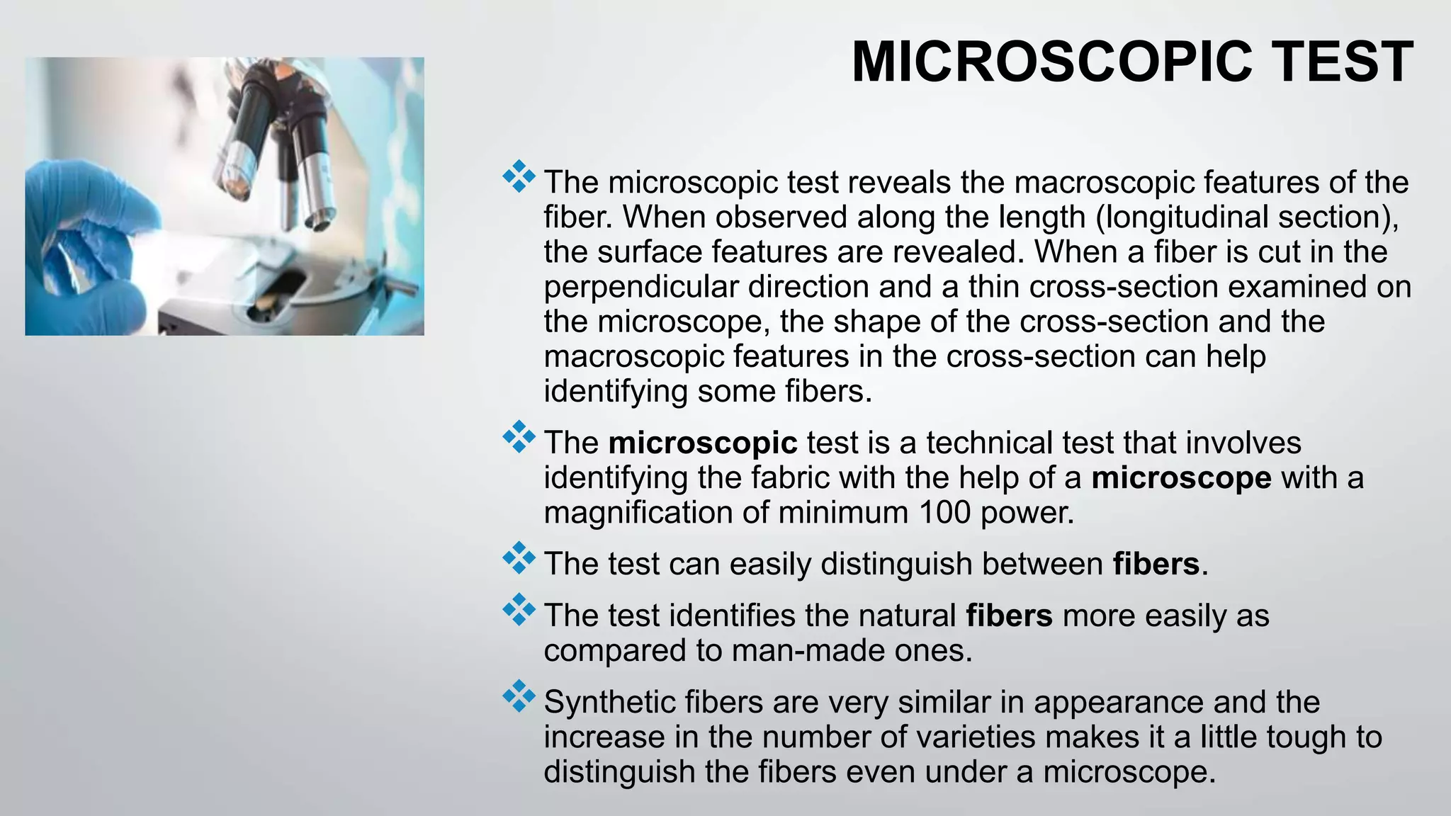 Identication of textile fibers | PPTX