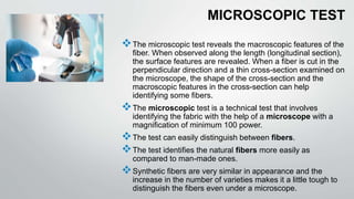 Identication of textile fibers | PPTX