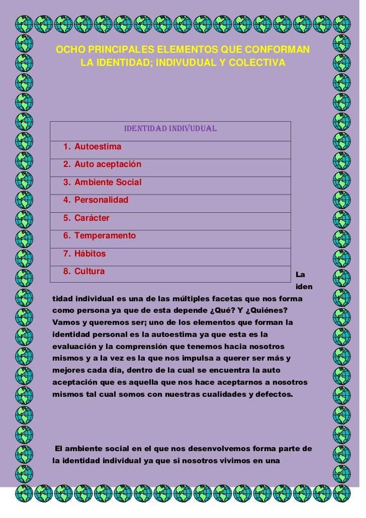 Identidad Individual y Colectiva Identidad Individual y Colectiva