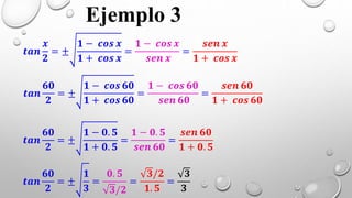 Identidad ángulo medio - Trigonometría Matemática | PPTX
