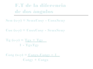 Identidades trigonometricas/Matematica | PPT