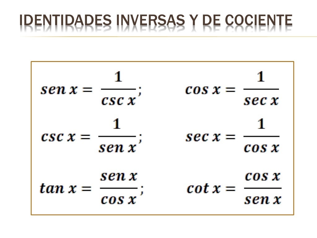 Identidades Trigonométricas