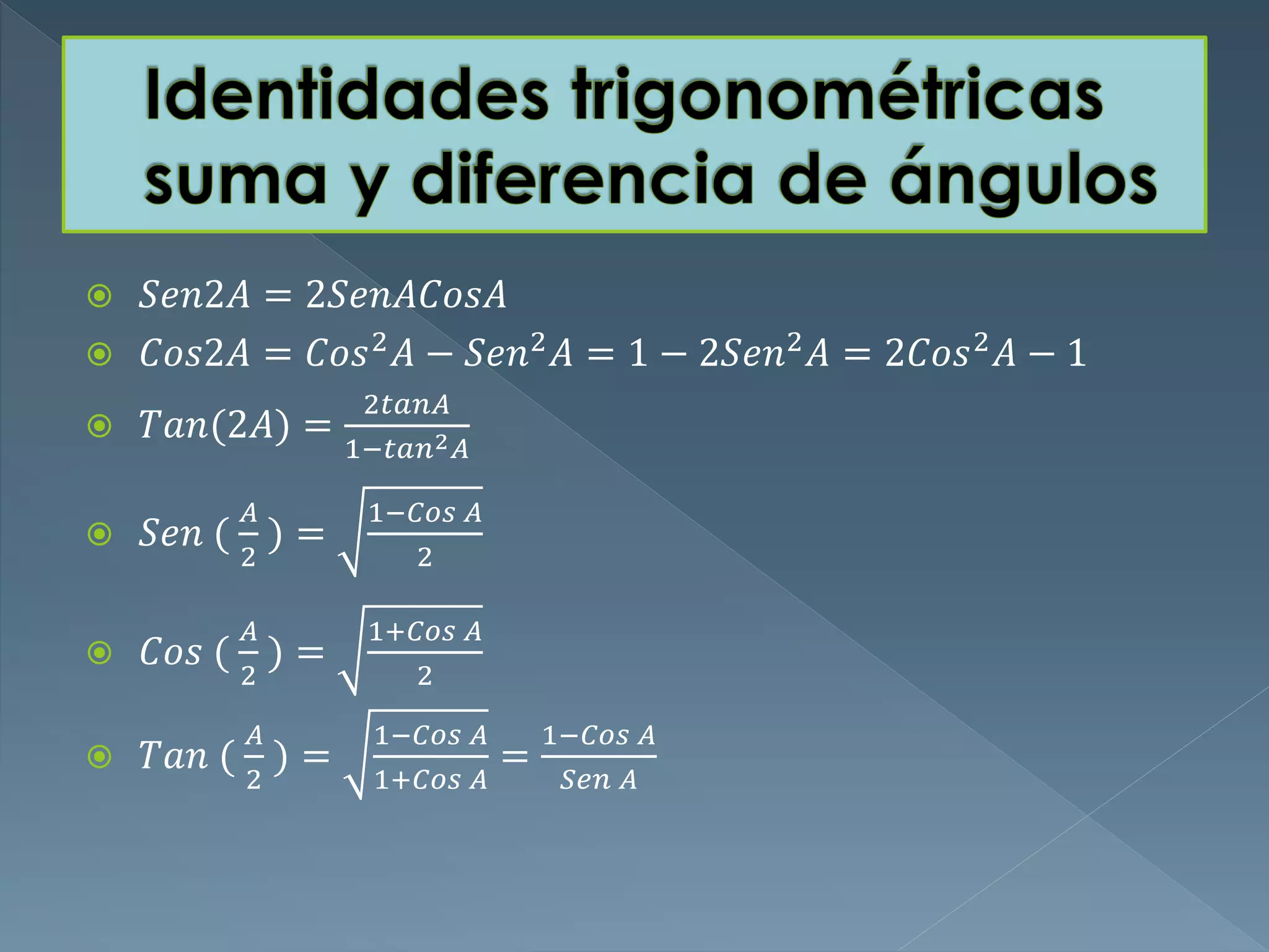 Identidades trigonométricas | PPTX