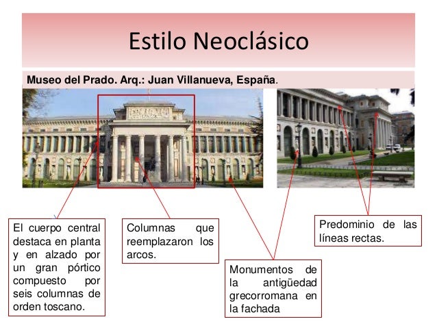 Identificación de elementos arquitectónicos del estilo neoclásico