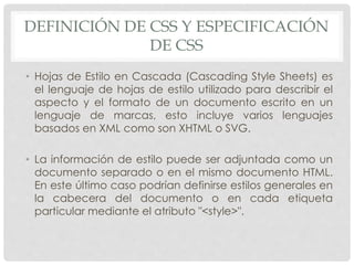 Identificación del lenguaje de css | PPTX