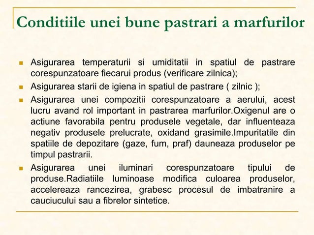 Identificarea conditiilor de pastrare si depozitare a marfurilor | PPT