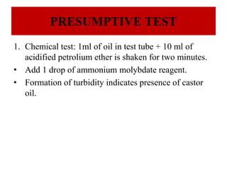 Identification test for animal and plant poison | PPTX