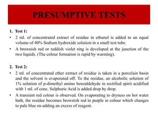 Identification test for animal and plant poison | PPTX