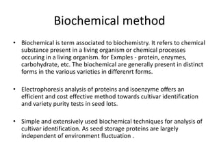 molecular and biochemical for veritial identification | PPTX