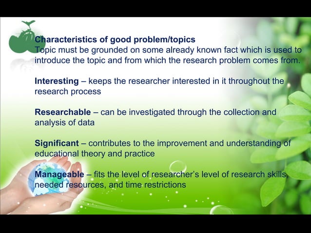Identification and formulation of research | PPT