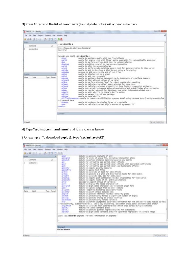Identification And Installation Of User Written Commands Stata