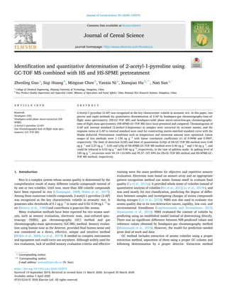 Identification and quantitative determination of 2-acetyl-1-pyrroline ...