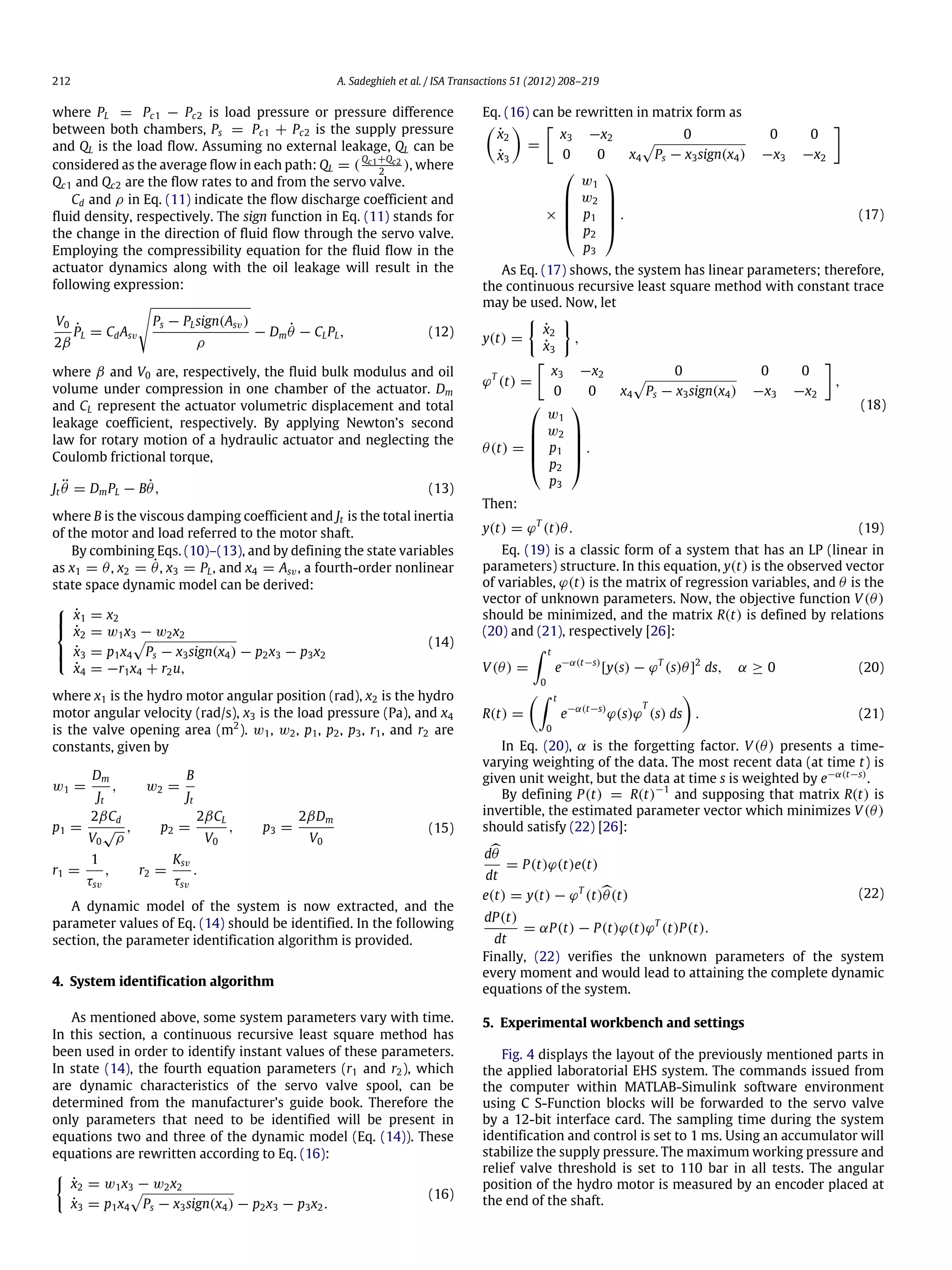 Identification and real time position control of a servo-hydraulic ...
