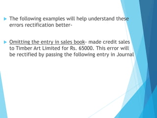 Identification and rectification of errors in trial balance | PPT