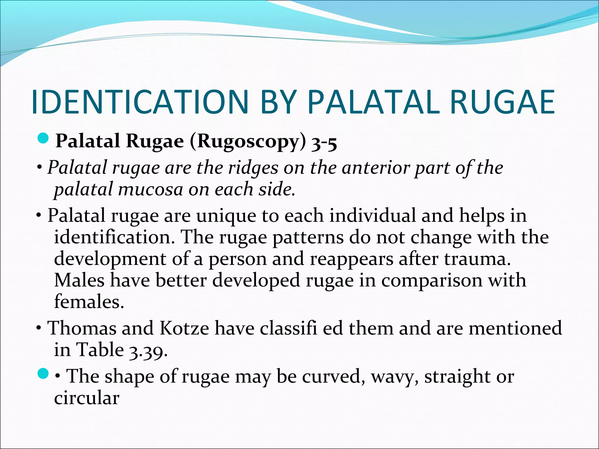 IDENTIFICATION BY SCARS, TATOO MARKS, FINGER PRINT, FOOT PRINTS , SHOE ...