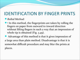 IDENTIFICATION BY SCARS, TATOO MARKS, FINGER PRINT, FOOT PRINTS , SHOE ...