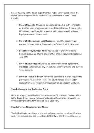 Identification Card Texas | PDF