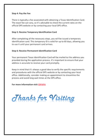 Identification Card Texas | PDF