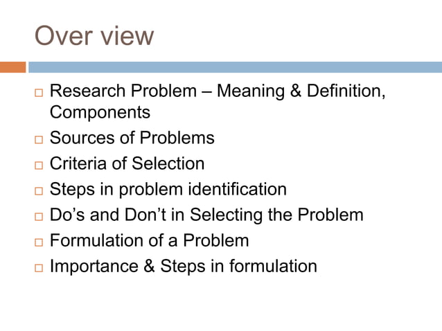 Identification & formulation of problem | PPTX | Science