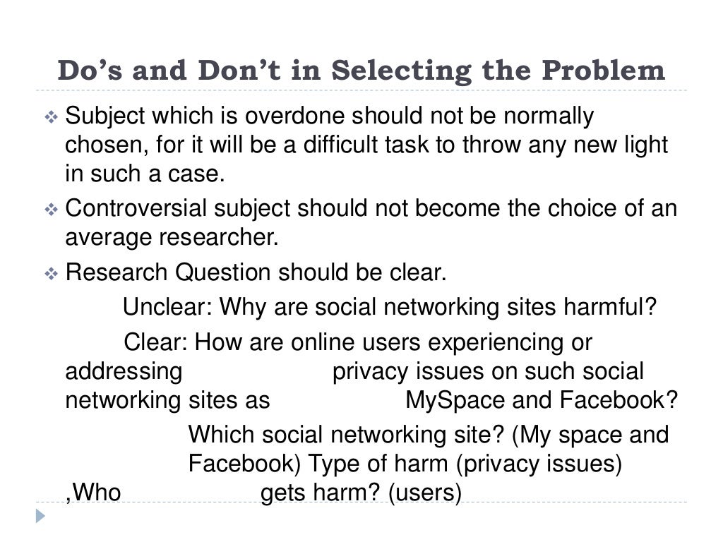 Identification & formulation of problem Identification & formulation of problem