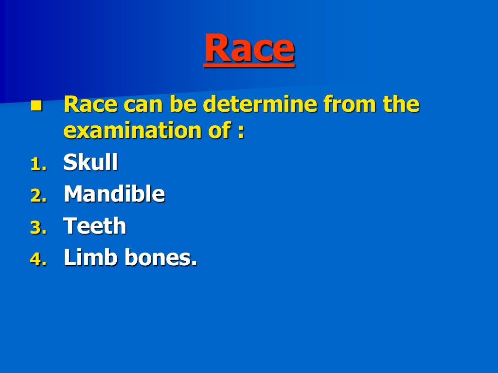 Identification From Skeletal Remains