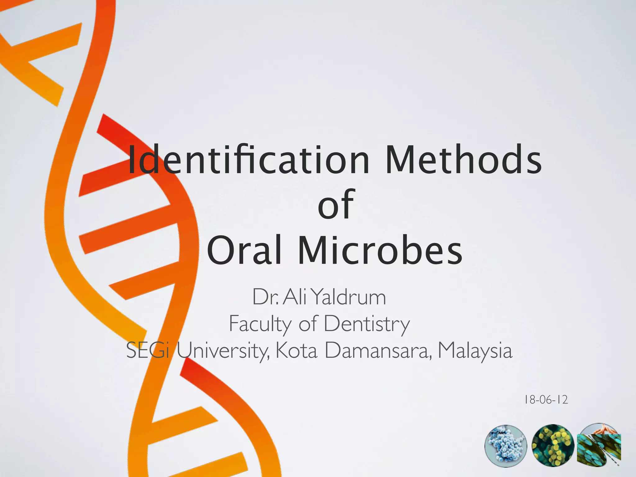 Identification methods for oral microbes | PDF