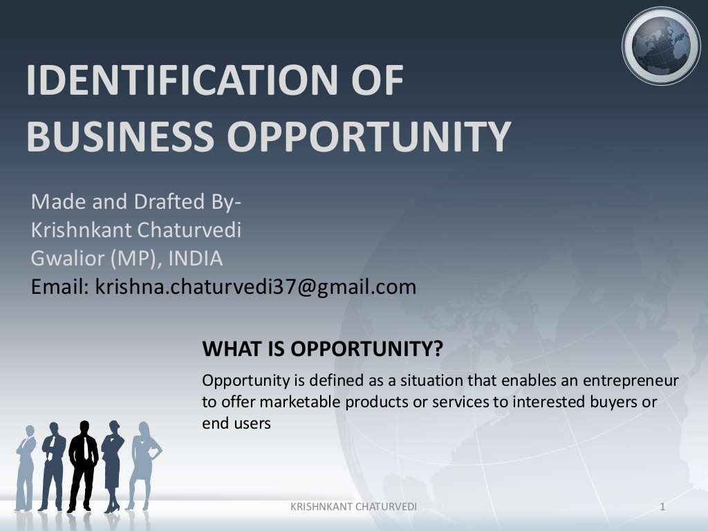 Identification of Business Opportunity