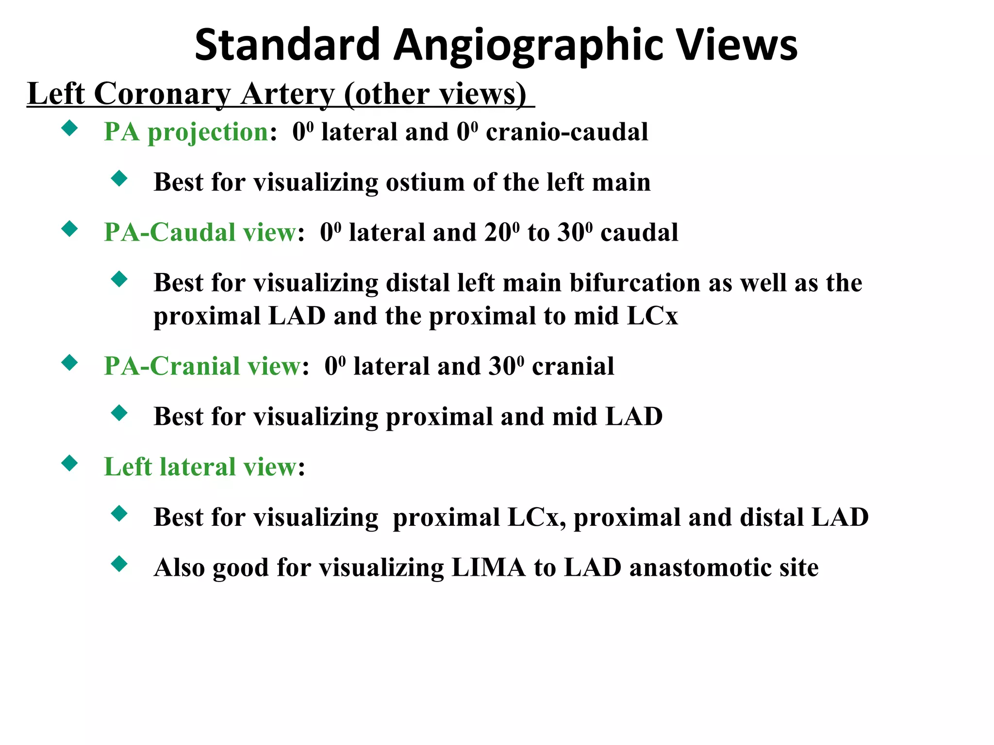 Identification of coronary arteries by different angiographic views ...