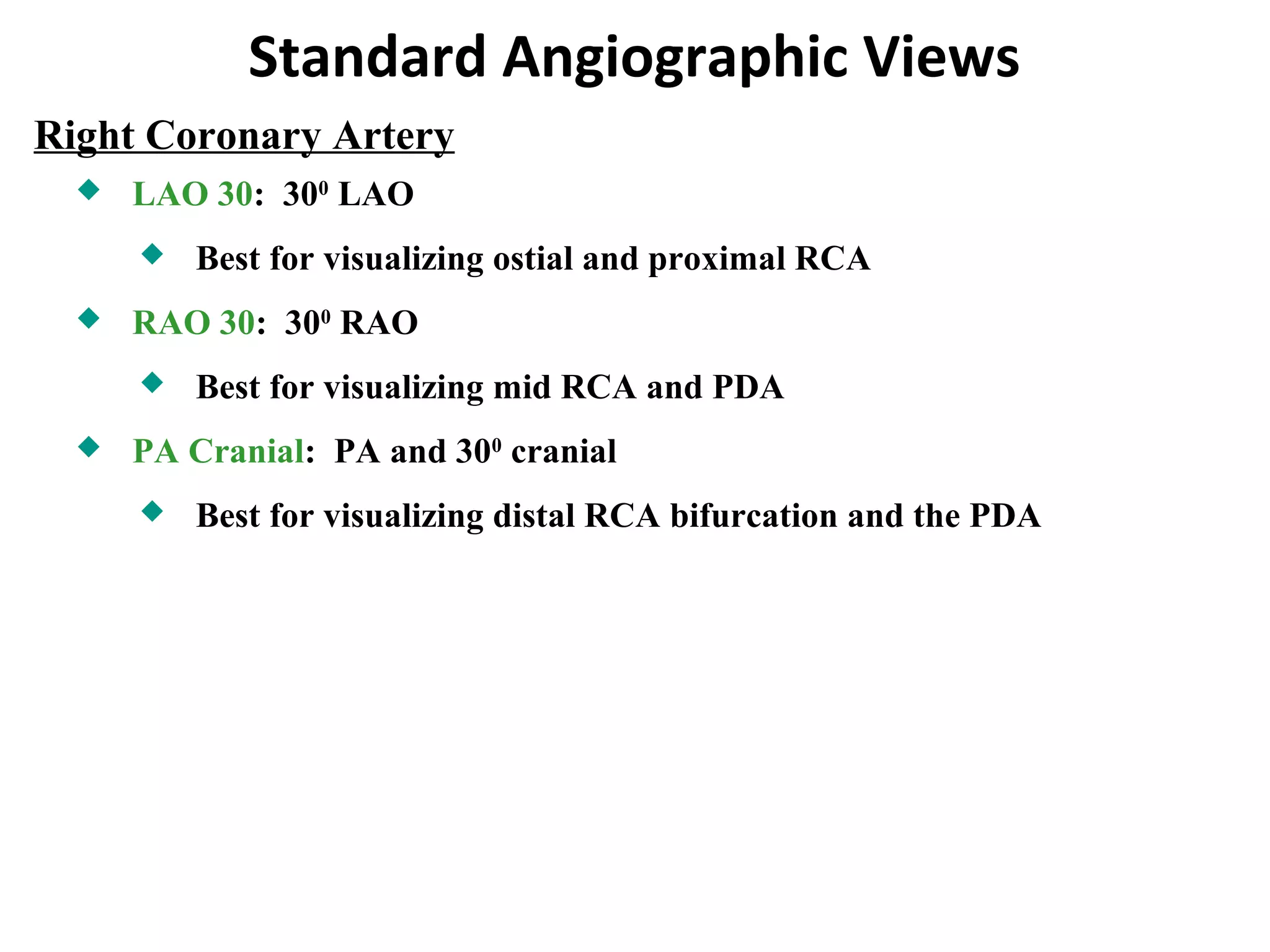 Identification of coronary arteries by different angiographic views ...