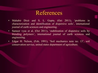 Identification of dispersive soils | PPTX