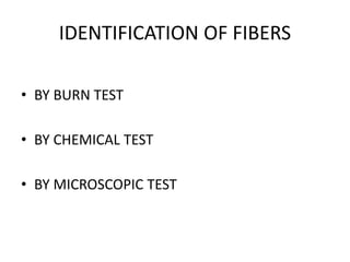 Identification of fibers | PPTX