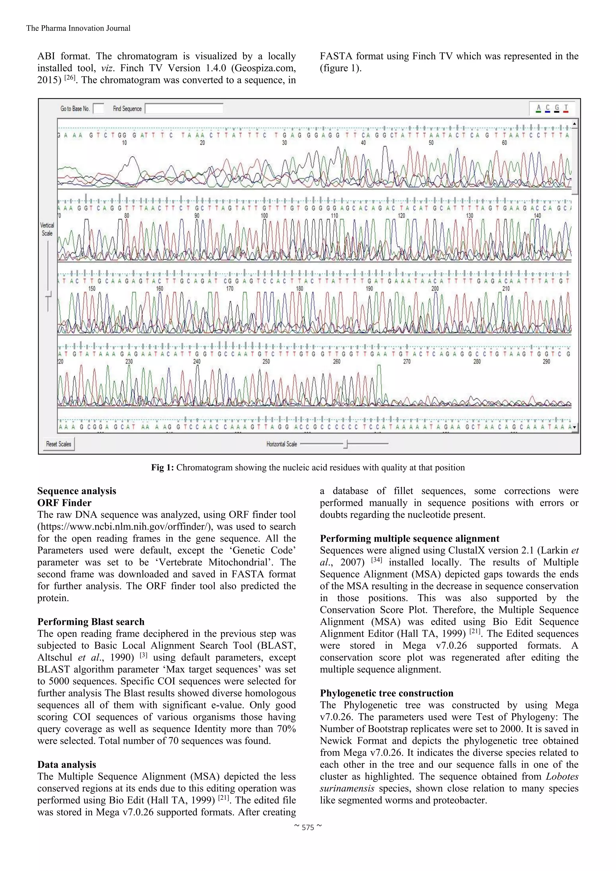 Identification of fish species using dna barcode from visakhapatnam ...