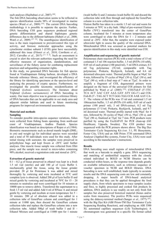 Identification of fish species using dna barcode from visakhapatnam ...