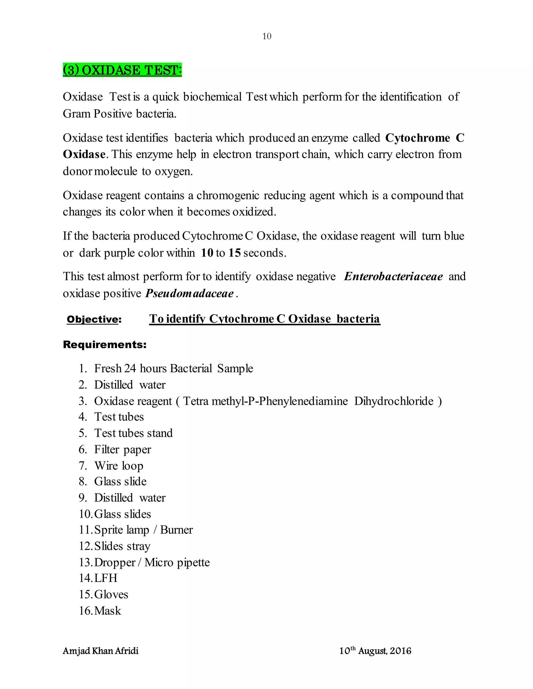 Identification of gram positive and gram negative bacteria | DOCX