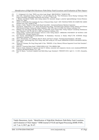 Identification of high risk hardware path delay fault locations and evaluation of thier impact | PDF