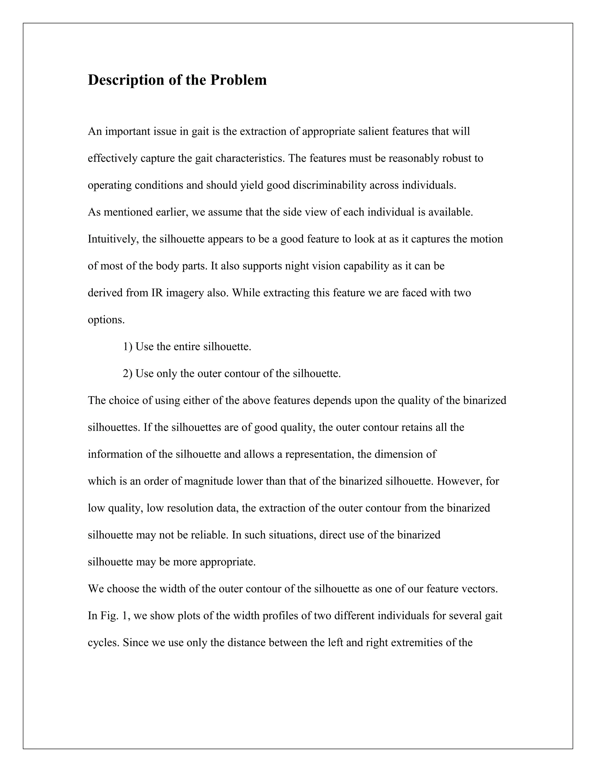 Identification of humans using gait (synopsis) | DOC | Cameras and ...