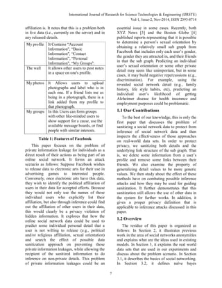 Identification of inference attacks on private Information from Social ...