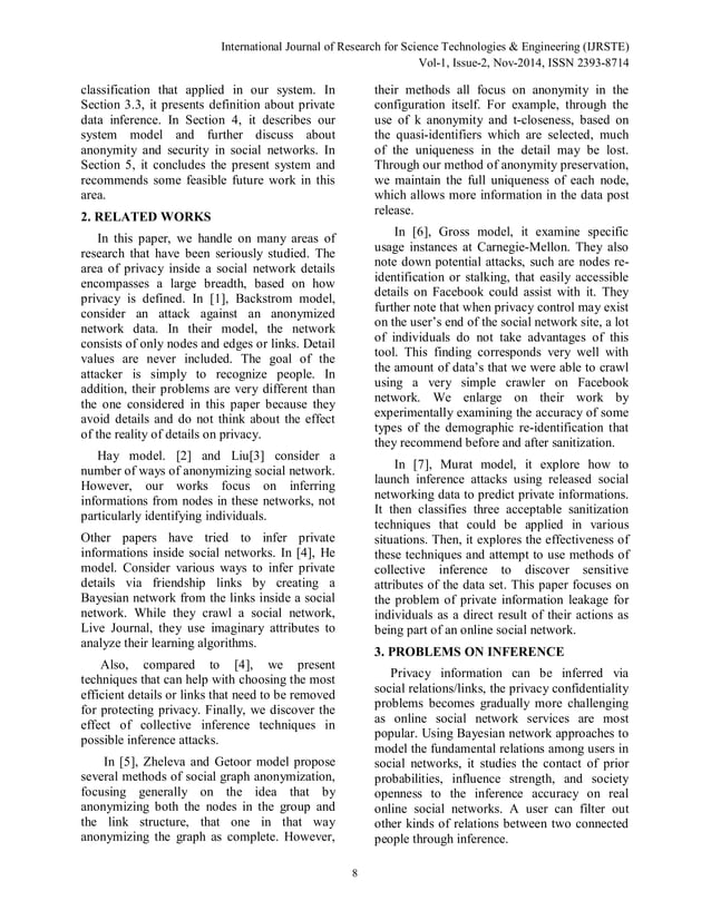 Identification Of Inference Attacks On Private Information From Social Networks Pdf Social