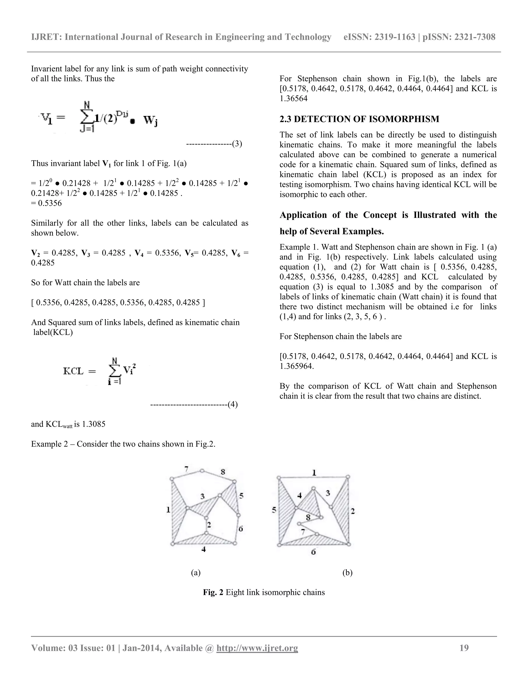 Identification of isomorphism and detection of distinct mechanism of kinematic chains using ...