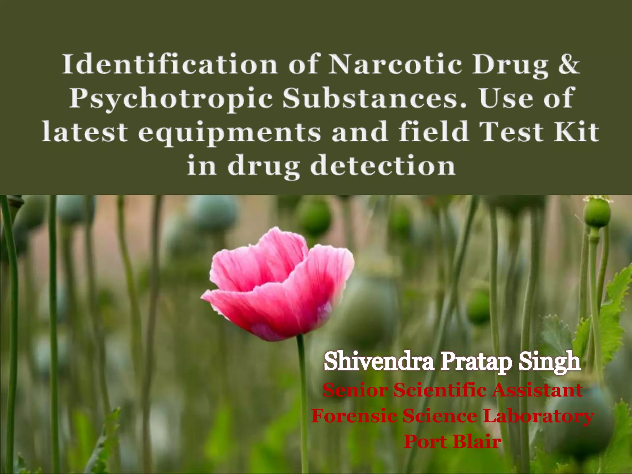 Identification of Narcotic Drug & Psychotropic Substances. Use of ...