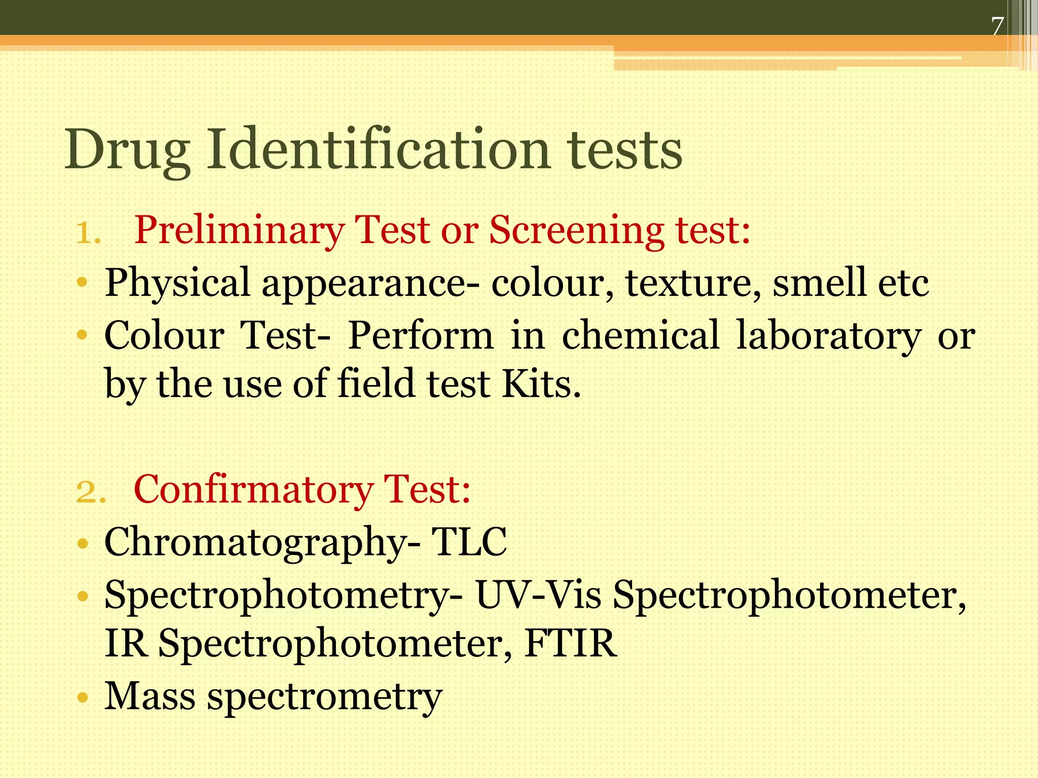 Identification of Narcotic Drug & Psychotropic Substances. Use of ...