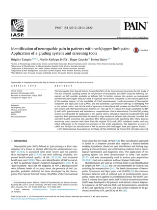 Identification of neuropathic pain in patients with neck upper limb ...